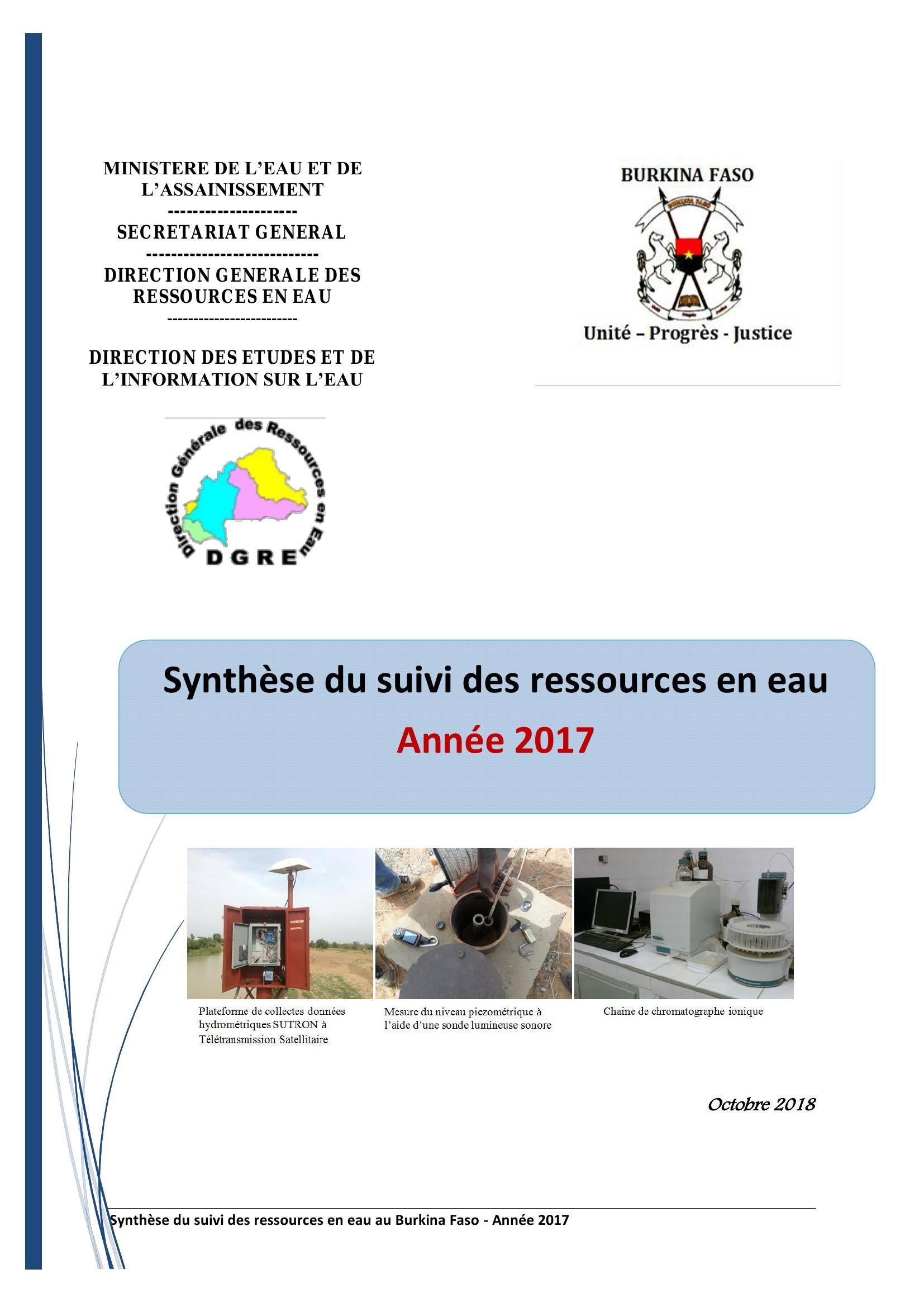 Synthèse du Suivi des Ressources en Eau 2017